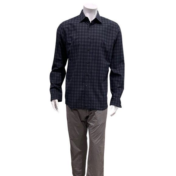 Prada | Shirts | Prada Mens Black Check Plaid Dress Shirt | Poshmark
